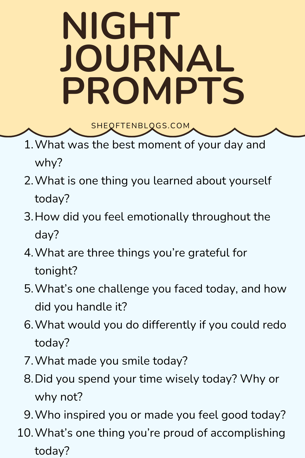 Night Journal Prompts: 30 Questions to Ask Yourself to Reflect, Unwind ...