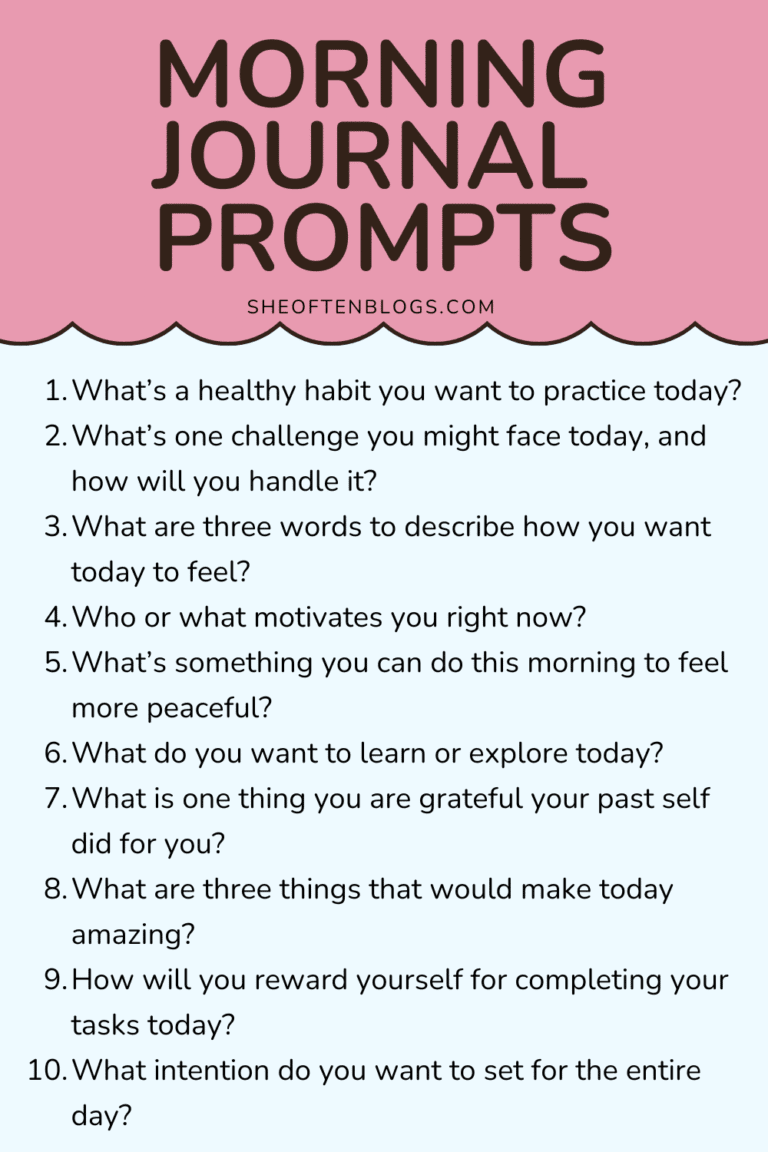 Morning Journal Prompts: Start Your Day with Clarity & Positivity - She ...