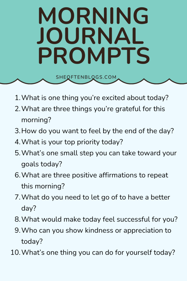 Morning Journal Prompts: Start Your Day with Clarity & Positivity - She ...