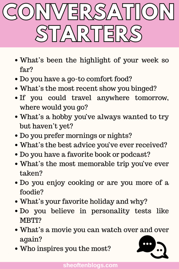 How to Keep a Conversation Going (Every Time) - She Often Blogs